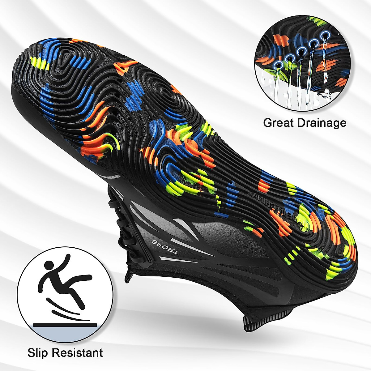 Water Shoes for Men Women River Shoes Adult Swim Beach Lake Pool Aqua Socks Barefoot Quick Dry for Hiking Surfing Kayaking Cruise Ship Essentials Size Women 12 / Men 10.5(Black White)