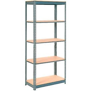 Global Industrial Heavy Duty Shelving 36"W x 24"D x 96"H With 5 Shelves, Wood Deck, Gray