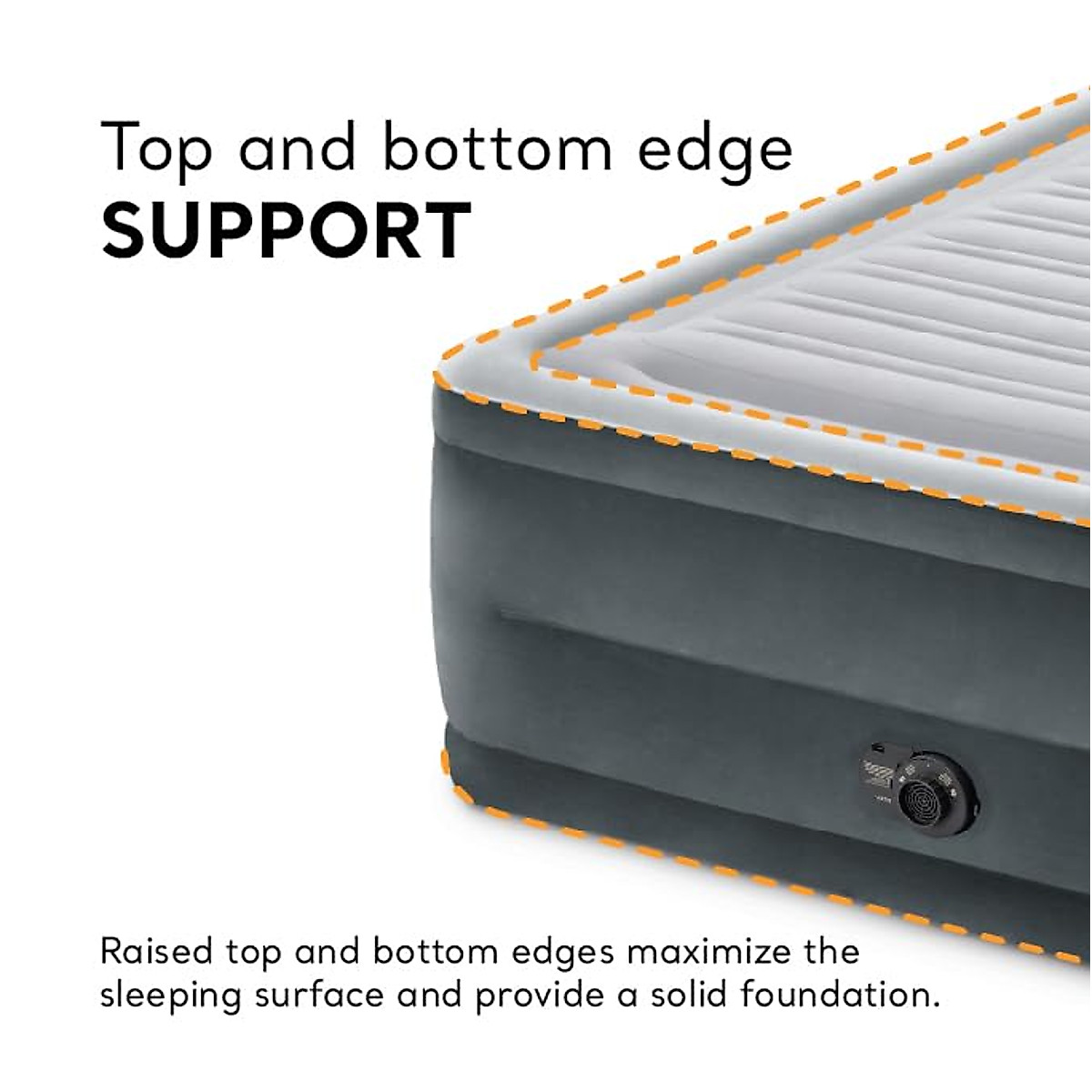 Intex Comfort Plush Elevated Dura-Beam Airbed with Internal Electric Pump, Bed Height 22", Queen Grey