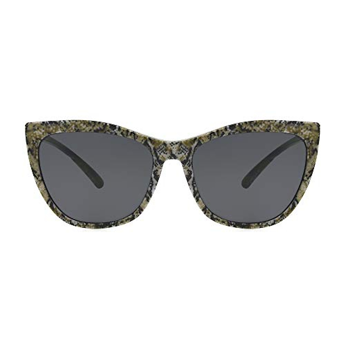 Sofia Vergara x Foster Grant Women's Sofia Sunglasses Cat Eye, Black and Grey Snake Print, 55 mm