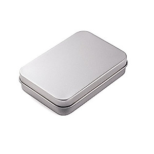 AKOAK 4 Pieces 4.5 x 3.3 x 0.86 Inch Basic Necessities Rectangular Empty Tin Boxes, Portable Box Containers for Home Storage or First Aid Kit