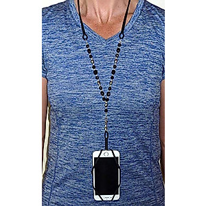 Beaded Women's Universal Lanyard Silicone Strap, Cell Phone Teacher Nurse Keys Keychain Exersize ID Card Badge Holder