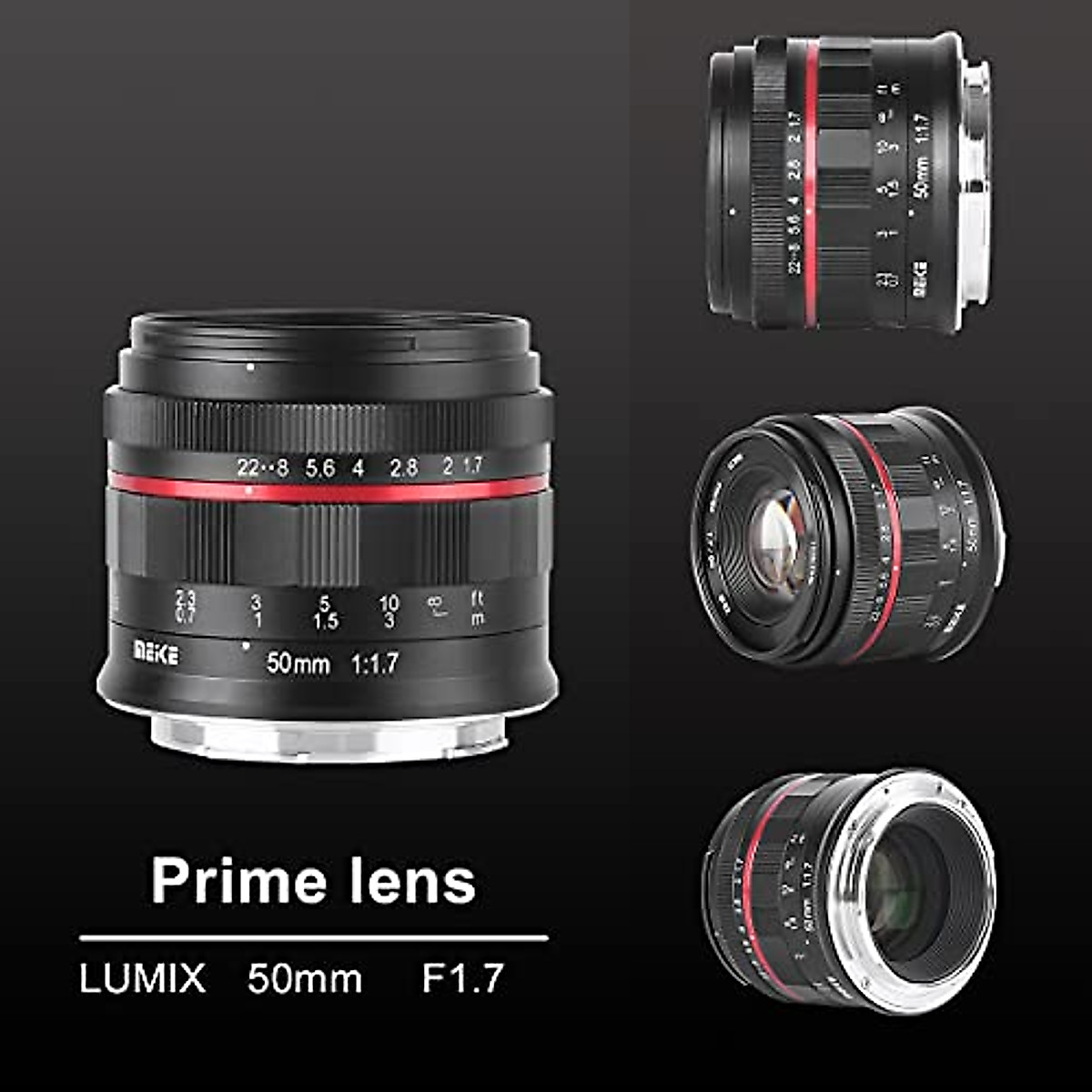 Meike 50mm F1.7 Full Frame Large Aperture Manual Focus Lens for Panasonic Lumix Sigma Leica L-Mount Mirrorless Camera Such as S1, S1R,S1H, S5, FP…