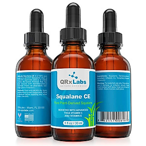 Pure Plant-Based Squalane Oil Boosted with Most Advanced & Stable Vitamin C - Organic ECOCERT / USDA Certified Squalane Derived from Sugarcane - Best Moisturizer For Face, Body & Skin - 1 oz / 30 ml