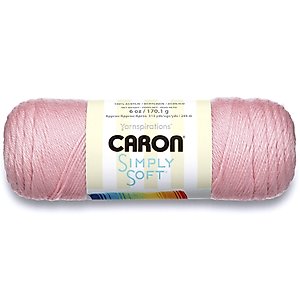 Caron Simply Soft Solids Yarn (4) Medium Gauge 100% Acrylic - 6 oz - Pink - Machine Wash & Dry (H970039719)