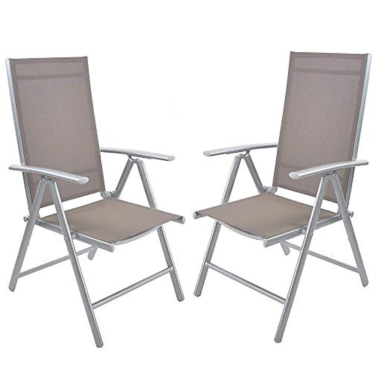 KARMAS PRODUCT Sets of 2 Folding Patio Chairs, Portable Sling Chair with Armrests for Outdoor Lawn Garden Backyard Poolside
