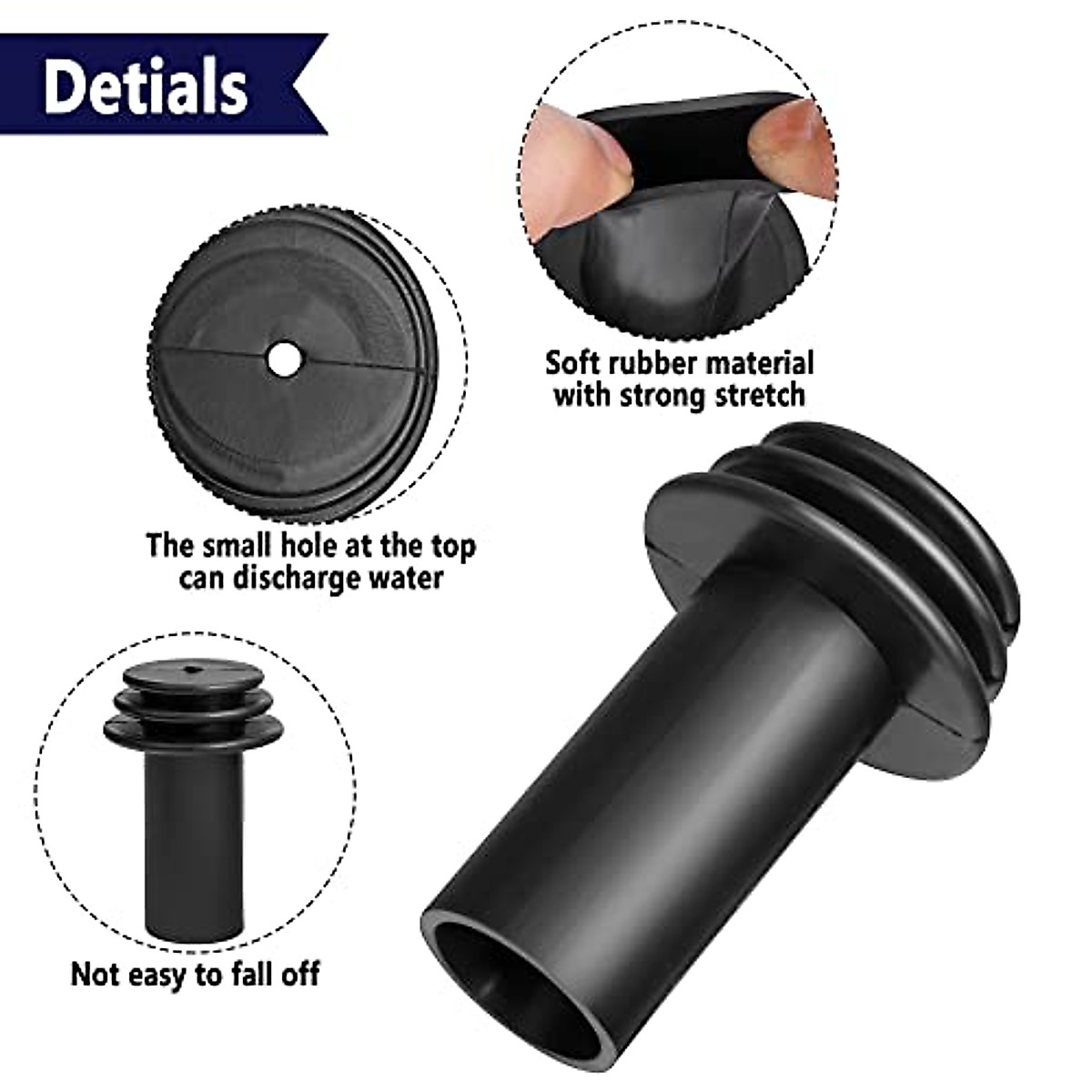 4pcs RV Gutter Spout Protector,RV Cover Protective Sleeve,RV Rain Gutter Spout Covers Protects Spout Ends from Gutter Spout Damage (4.5cm Long)