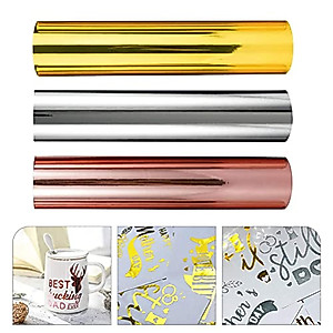 VILLCASE 3 Rolls Self Adhesive Vinyl Stickers Cup Vinyl White Vinyl Vinyls Clothing Transfer Color Changing Vinyl Transfer Tape for Vinyl White Permanent Vinyl Glass Film Glossy Crafts PVC