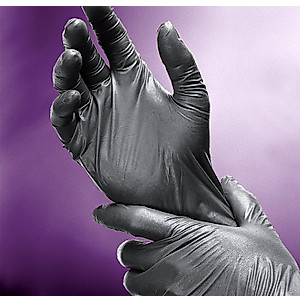 Adenna SHD935 Shadow 6 mil Nitrile Powder Free Exam Gloves (Black, Medium) Box of 100