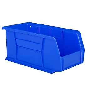 Hudson Exchange 11" x 5-1/2" x 5" Plastic Stackable Storage Bin and Hanging Container (Blue)