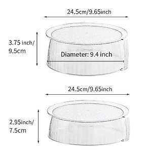 Microwave Splatter Cover for Food, Splash Guard Lid with Handle, Bug-resistant Cover for Food, Food Heating Cover, Easy to Wash & Food Grade Plastics (Tall & Short, 2-Pack)