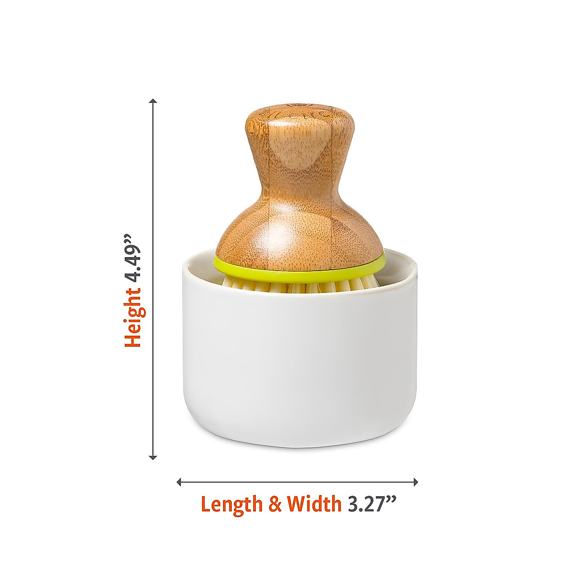 Full Circle Bubble Up Dush Brush with Bamboo Handle, Set of 3, Green