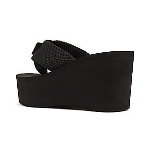 Soda Womens Oxley-S Flip Flop Sandals,Color:Black, Size:10