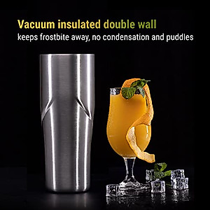 Lexenic 24oz Vacuum Insulated Cocktail Shaker - Perfect for Martini, Margarita - Leak-Proof Design and Built-in Strainer for Effortlessly Impressive Drinks - Premium Stainless Steel Drink Shaker