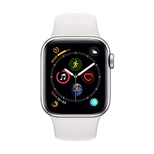 Apple Watch Series 4 (GPS, 40MM) - Silver Aluminum Case with White Sport Band (Renewed)