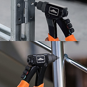 TOPSHAK Rivet Gun, RG1 Manual Rivet Gun Kit with 80 Free Aluminum Rivets, Hand Riveter Single Rivet Tool,Manual Short-inch Rivet Tool, Stainless Steel Rivet Machine