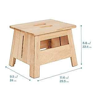 ECR4Kids Folding Step Stool with Handle, Kids Furniture, Natural