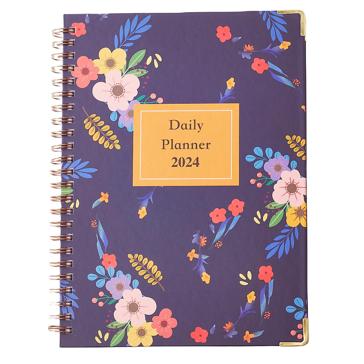 2024 Planner - Weekly & Monthly Planner with Tabs, 8.2'' x 6.2'', 12-Months Planner with Monthly Tabs, Twin-Wire Biding, Holidays, Notes Pages, Back Pocket - Floral