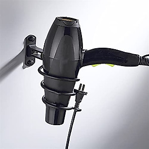 Wall-Mounted Hair Dryer Rack Space Aluminum Matt Black Bathroom Storage Bracket for Kitchen Or Bath Hanging Towel Rod Towel Hold