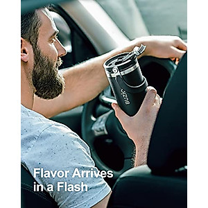 BUZIO 30 oz Tumbler with Handle, Insulated Tumbler with 2-in-1 Lid and Straw, Stainless Steel Vacuum Insulated Iced Coffee Tumbler Cup Water Bottle for Water, Iced Tea or Coffee, Smoothie