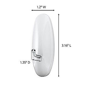 Command Medium Wire Hooks, White, Indoor Use, 3-Hooks, 4-Strips, Organize Damage-Free