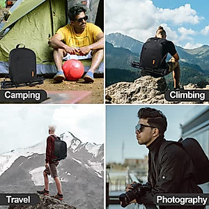 EMART Camera Backpack with Removable Padded Dividers and Rain Cover, Camera Bag for SLR DSLR Mirrorless, Waterproof Camera cases for Sony Canon Nikon, Tripod, 13" Laptop (Only Camera Backpack)