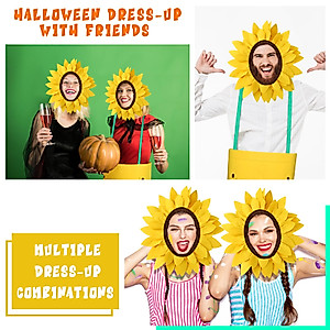 ramede Halloween Flower Pot Costume Cosplay Women's Sunflower Costume with Headpiece for Garden Theme Party (Adult Size)