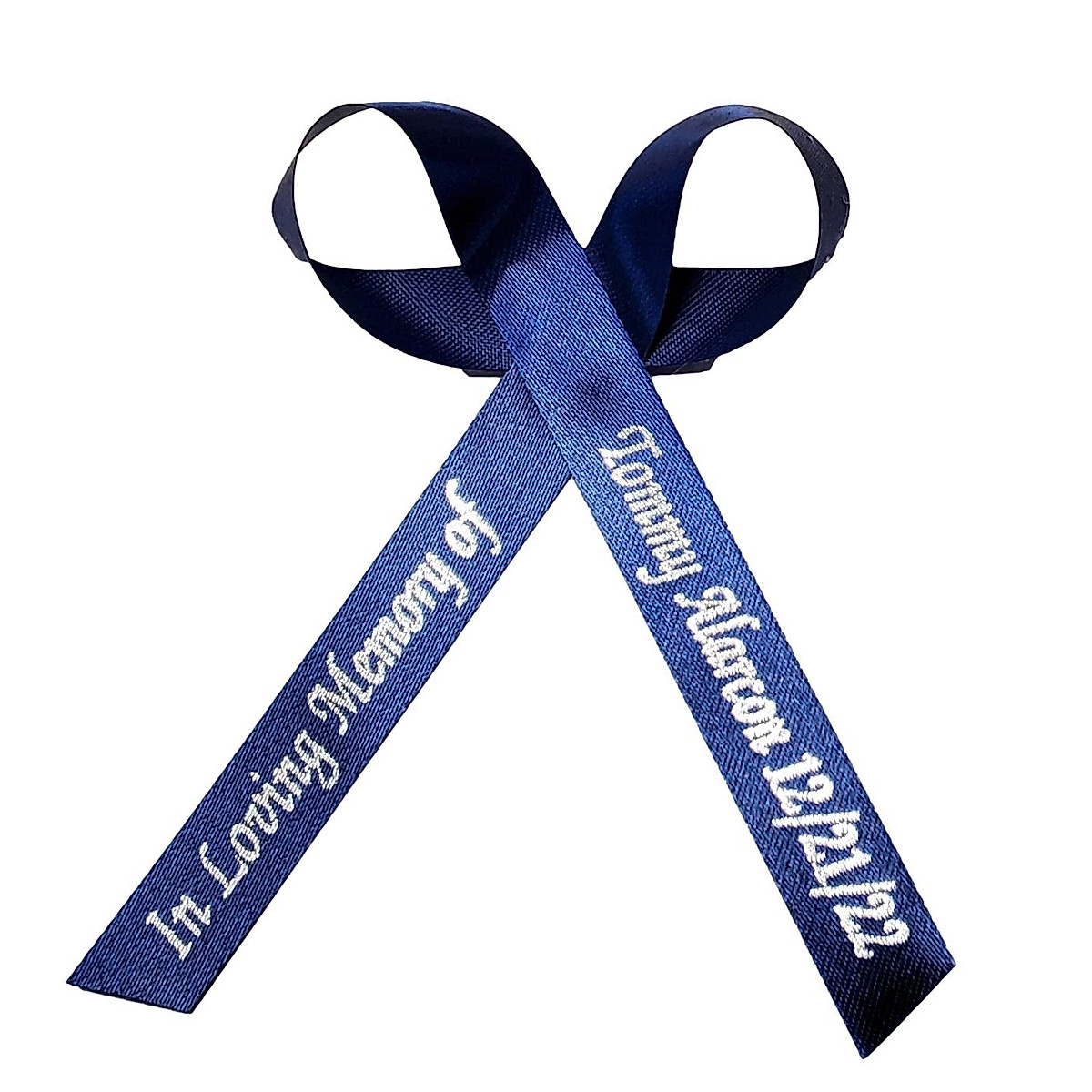 25 Personalized Ribbons Assesmbled Bows Custom Bridal Shower Favor Party Favors Wedding Bridesmaid Memorial Ribbons Funeral Baby Invitations Mis XV años Quinceanera (Royal Blue)