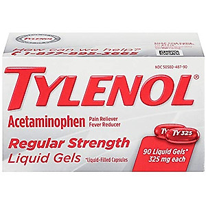 Tylenol Regular Strength Liquid Gels, 90 Count Per Bottle (2 Bottles)