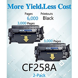 MM MUCH & MORE Compatible Toner Cartridge Replacement for HP 58A CF258A Black to Used with HP Laserjet Pro M404n M404dn M404dw MFP M428fdw M428fdn M428dw M304, (2-Pack, No-Chip)