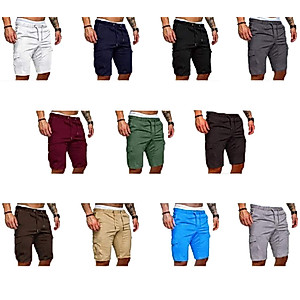 Andongnywell Men's Gym Workout Shorts Weightlifting Squatting Training Bodybuilding Jogger with Pocket (Dark Grey,3X-Large)