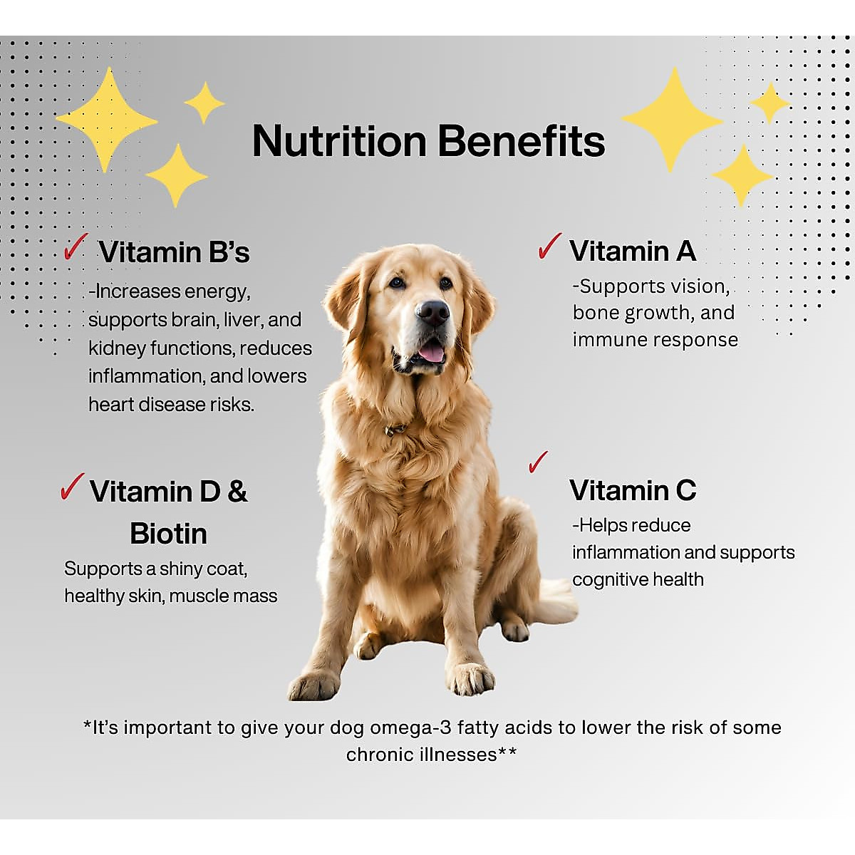 15-in-1 Multivitamin Dog or Cat Chews - Salmon Oil, Immune Support, Heart Health, Hip and Joint Health - 130 Soft Chews