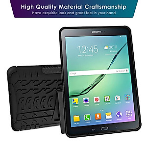 DETUOSI Shockproof Case for Samsung Galaxy Tab S2 9.7" 2015 (SM-T810/ T813/ T817T/ T817V),2-Layers Hybrid Heavy Duty Multi-Angle Kickstand Protective Cover for Samsung Galaxy Tab S2 9.7" Case for Kids