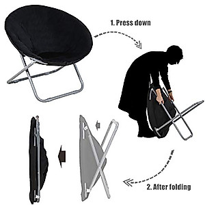 FDW Moon Chair Set of 2 Chairs for Bedroom Saucer Chair Bedroom Chair Foldable Chair for Home Furniture