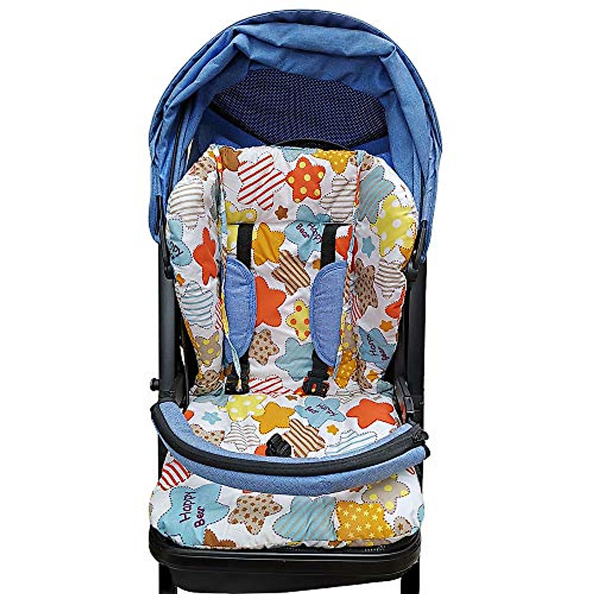 High Chair Pad, Baby/highchair/seat Cushion/Breathable Seat Pad，Comfortable and Soft, Suitable for The High Chair and Stroller in The Picture(Colored Stars Pattern)