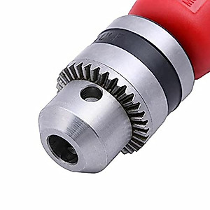 Maizoon Right Angle Drill Attachment 0.8-10mm 90 Degree Round Shank Right Angle Bend Extension Accessory Corner Three Jaw Chuck Narrow Space Repair Tool With 9.5mm 3/8" Shank, DZ04B
