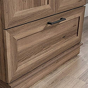 Pemberly Row Modern Engineered Wood Wardrobe Armoire with 1-Drawer in Salt Oak
