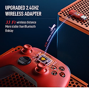 PPKKAI Controller with Wireless Adapter for Xbox One, Xbox Series X/S, Xbox One X/S, PC, 2.4GHZ Controller with 3.5mm Headphone Jack