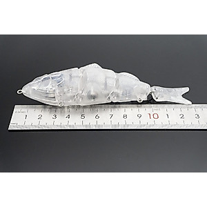 3pcs Free 5mm Eye Unpainted 4sections Swim Bait Fishing ABS Lure Body 130mm 24.2g Blank Lures White 8095#