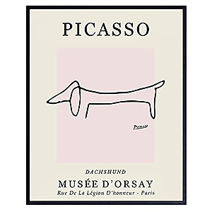 Pablo Picasso Wall Art & Decor - Dog Wall Decor - Mid-Century Modern Room Decor - Abstract Art - Minimalist Wall Decor - Line Art Wall Decor - Gallery Wall Art - Museum Posters - Art Gifts for Women