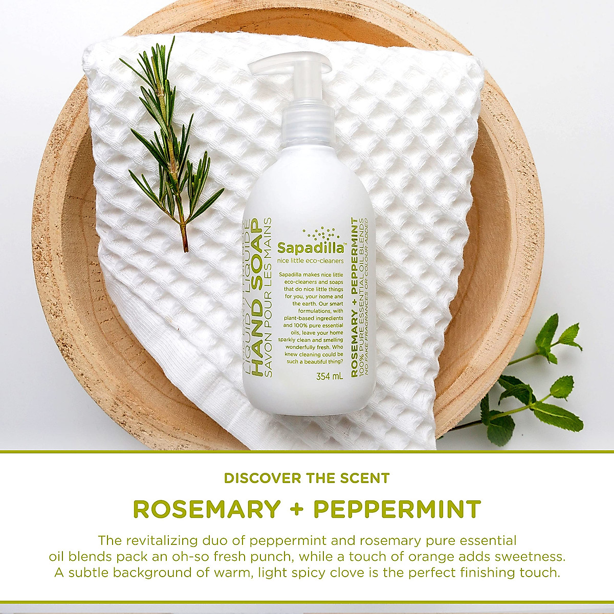 Sapadilla Liquid Hand Soap - Three Scent Variety - Made with 100% Pure Essential Oil Blends, Cleansing & Moisturizing, Aromatic & Fragrant Hand Soap, Plant Based, Biodegradable, 12 Ounce, (Pack of 3)