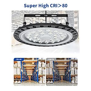 4 Pack LED High Bay Light|100W 10000LM UFO LED High Bay Light|6500K Daylight LED Shop Light|IP65 Waterproof LED Commercial Warehouse Area Light|LED Garage Light for Garage Gym Factory Warehouse