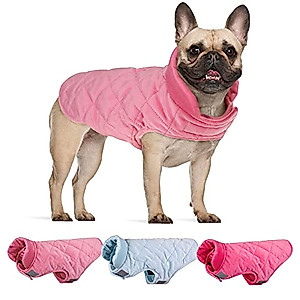 IDOMIK Dog Winter Coat Cold Weather Jacket, Pet Thick Fleece Lining Vest Reversible Warm Clothes, Windproof Snowproof Padded Sweater Outfit Apparel,Adjustable Cozy Snowsuit For Small Medium Large Dogs