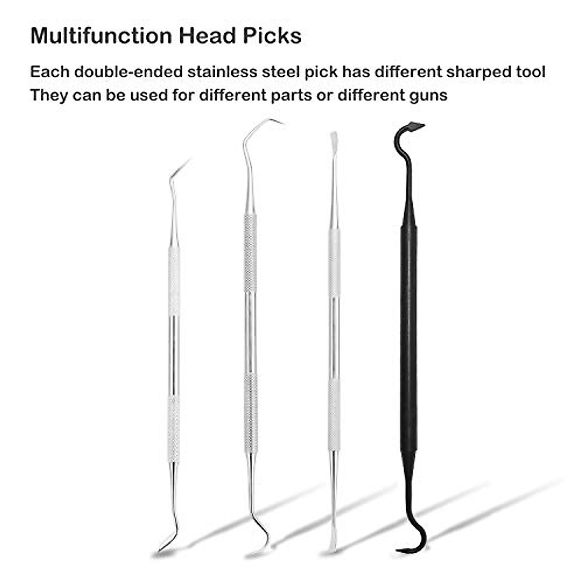 EAmber Gun Cleaning Brushes Picks Kit Set Brass Copper Steel Nylon Stainless Steel Ploymer Pick Set Bristle Brushes (Red)