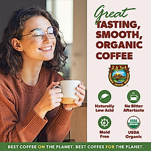 Java Planet Low Acid Coffee, Organic Colombian Single Origin: Whole Bean Medium Dark Roast - Smooth Full Flavored Coffee Bean, 1LB Bag