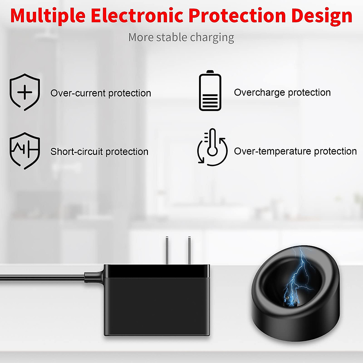 MEROM Charging Dock Power Adapter Cord Compatible with Manscaped The Lawn Mower 3.0 2.0 The Weed Whacker Electric Groin Hair Trimmer, Stand Charging Base for Lawn Mover Male Hygiene Clippers Razor