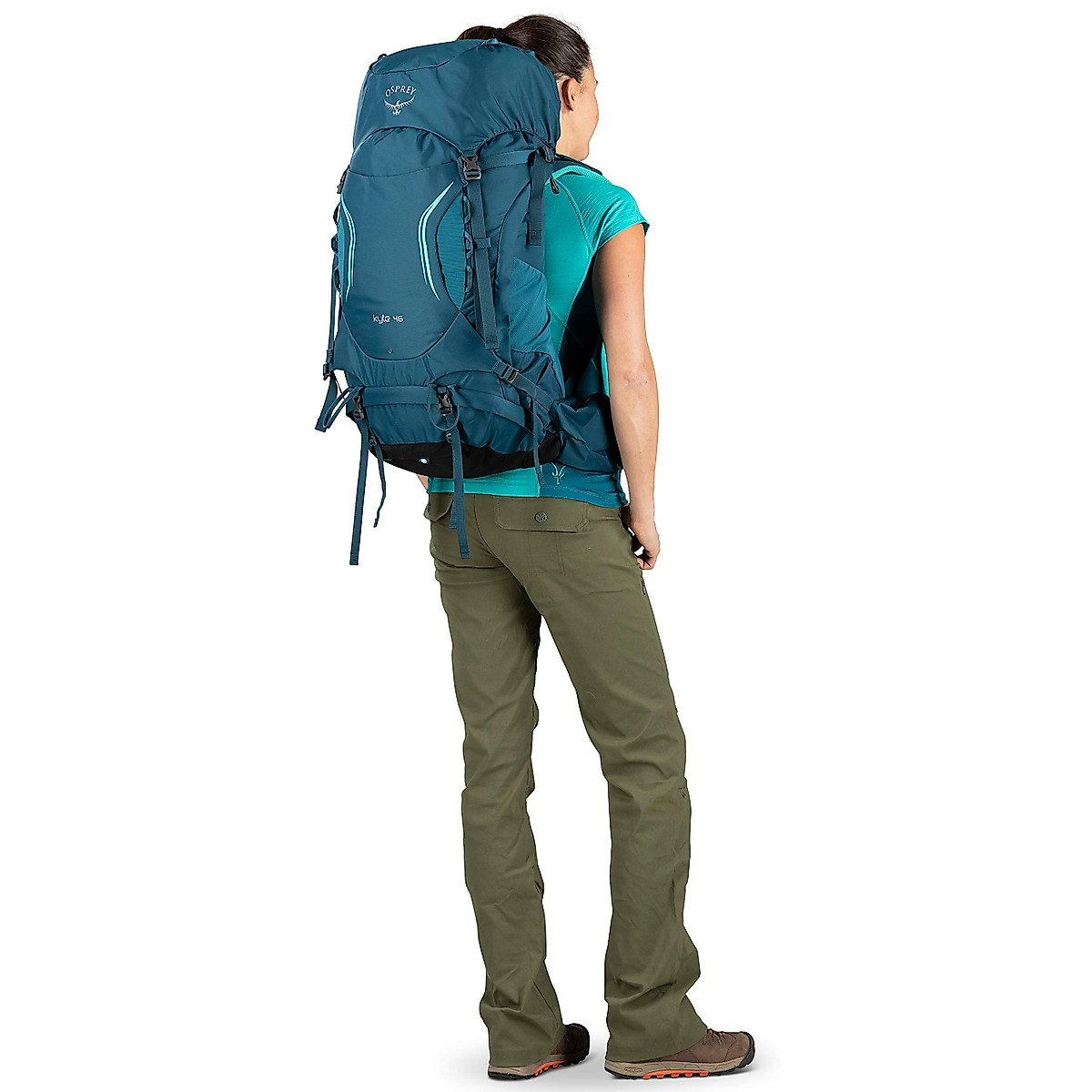 Osprey Kyte 46 Women's Backpacking Backpack, Ice Lake Green, X-Small/Small