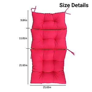 COGINQUS Indoor/Outdoor High Back Chair Cushion-Premium Tufted Deep Seat Cushion with Ties,Patio Rocking Chair Replacement Seat Pads for Outdoor Furniture (Burgundy)