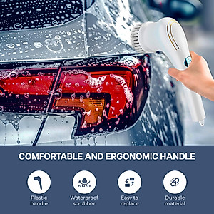 ZZ Life Electric Scrubber, Handheld Cleaning Brush, Includes 5 Replaceable Heads, Bathroom, Kitchen, Floor, Dish, Shoe, Glass - Multifunctional Home Accessory
