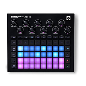 Novation Circuit Tracks Groovebox Bundle with 4-Port USB 3.0 Hub, 32GB microSD Card, and 1/4-Inch TRS Cables (2-Pack) (5 Items)